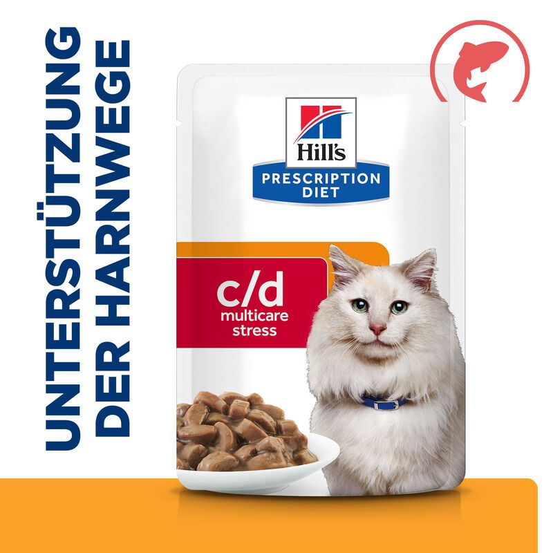 Hills Feline c/d Multicare Stress Lachs Frischebeutel für Katzen ...